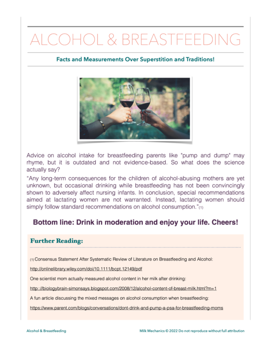 Alcohol & Breastfeeding :: alliswellfamilypractice.org